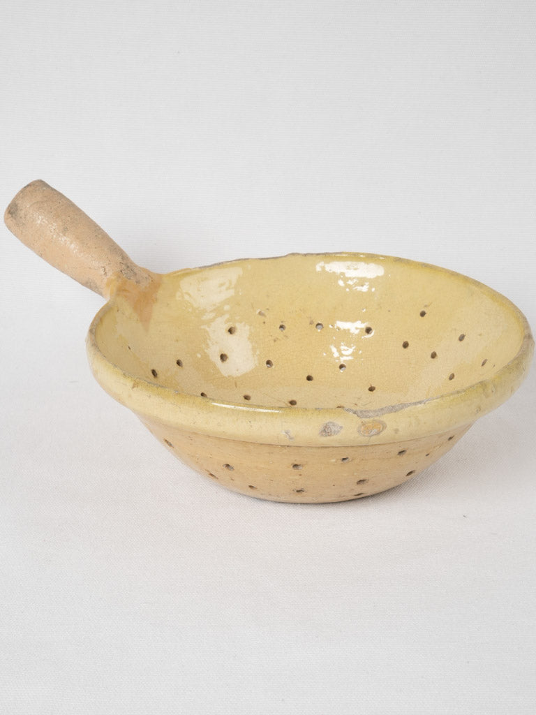 Yellow glazed terracotta sieve w/ handle – Chez Pluie