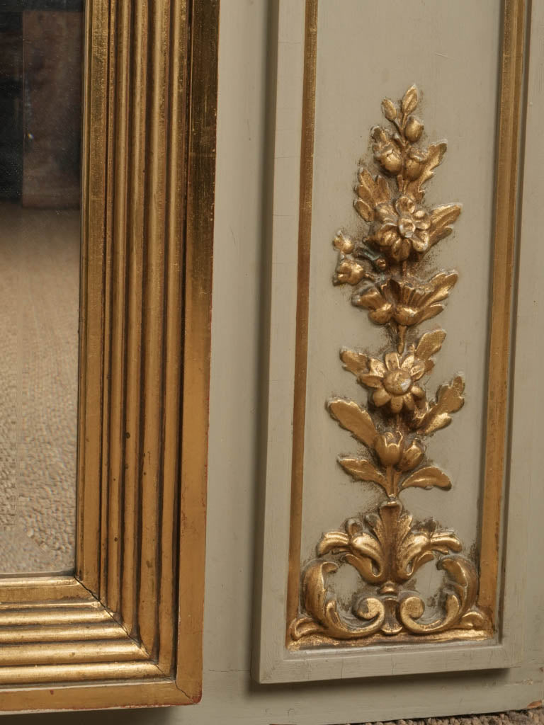 Very large Louis XVI-style gilded mantel trumeau mirror - 88½"x49¼ ...