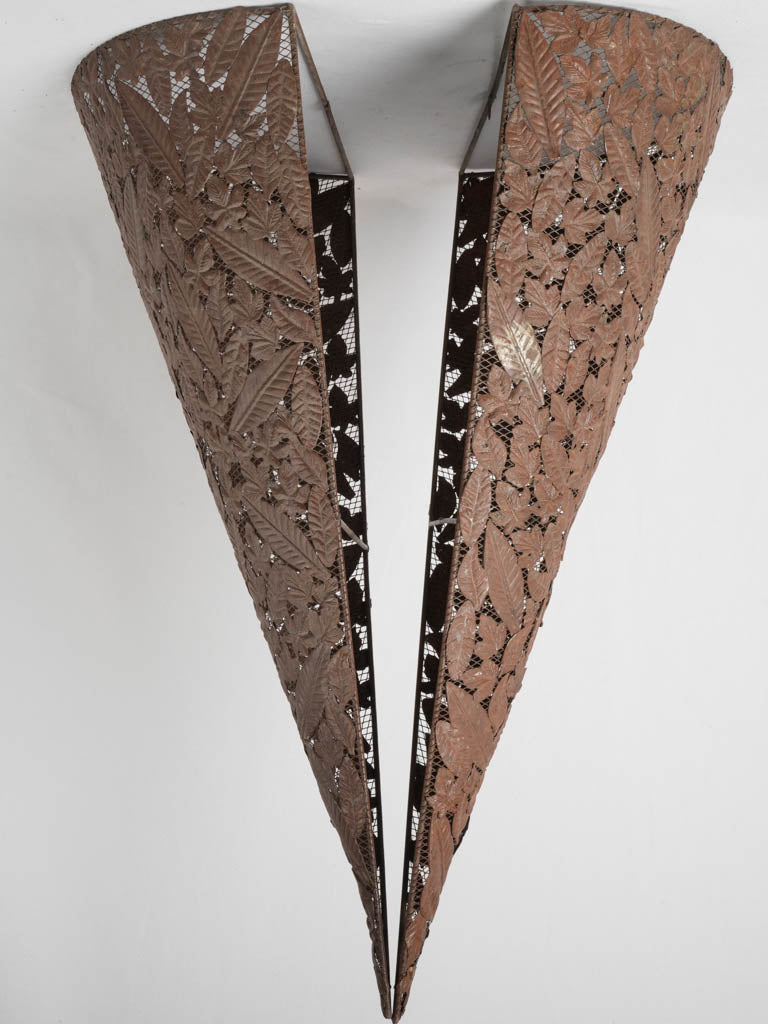 Very large pair of artisanal metal wall sconces 37" – Chez Pluie
