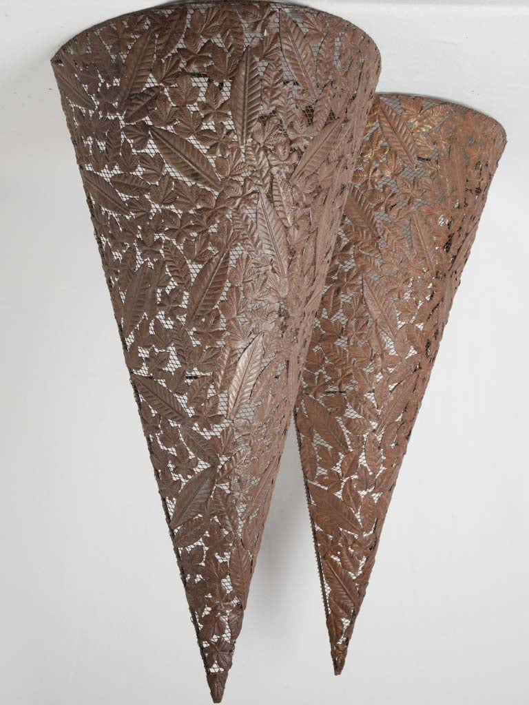Very large pair of artisanal metal wall sconces 37" – Chez Pluie