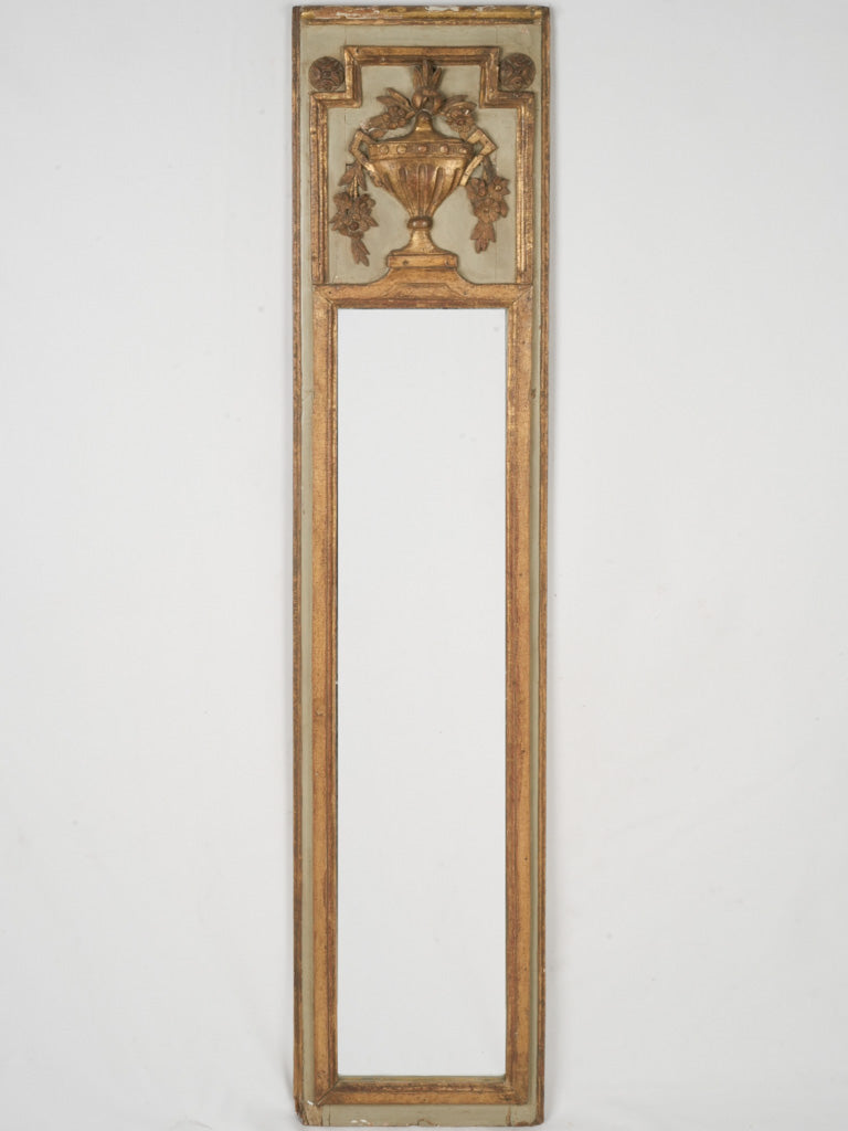 Narrow 18th-Century Louis XVI Entre Deux Trumeau Mirror 61" X 13¾"