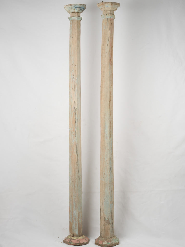 19th-century large pair of French painted oak columns 85¾" – Chez Pluie