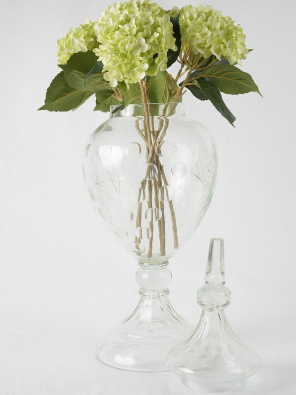 Extra-large English 19th-century cut glass lidded candy jar w/ lid 30"
