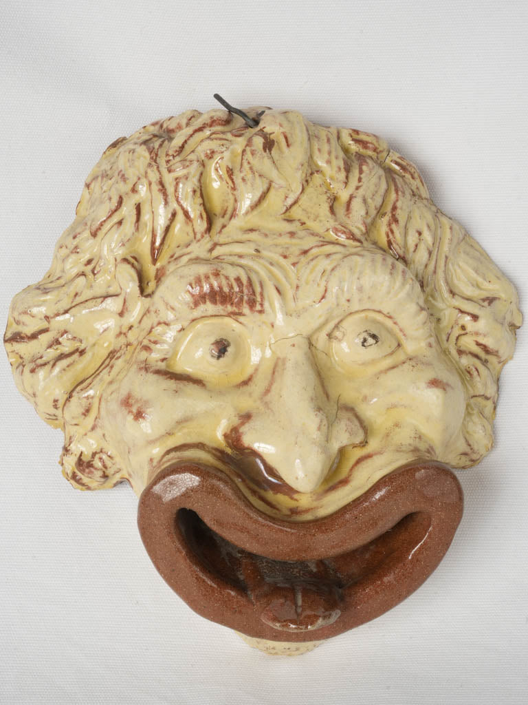 1950s French Terracotta Bacchus Mascaron Wall Sculpture 12½"