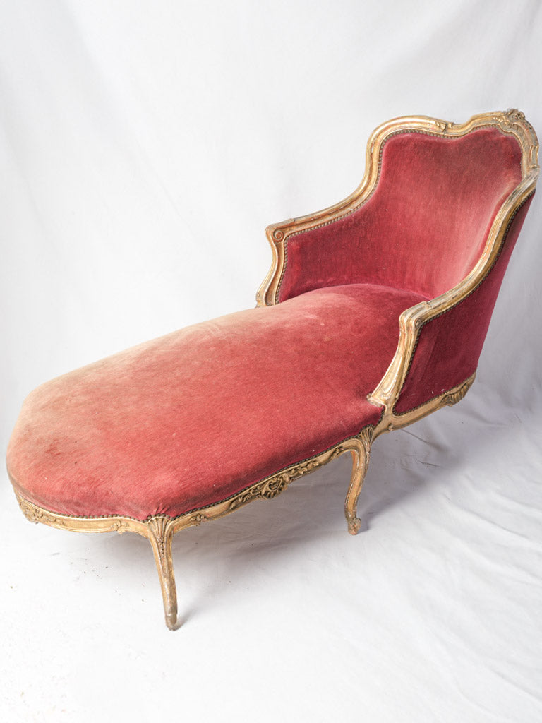 Napoleon III Gilded Wood Meridienne In Louis XV Style