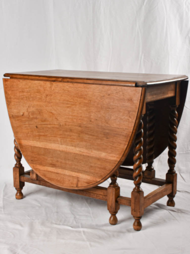 Antique English oval drop-leaf gate-leg table - oak – Chez Pluie