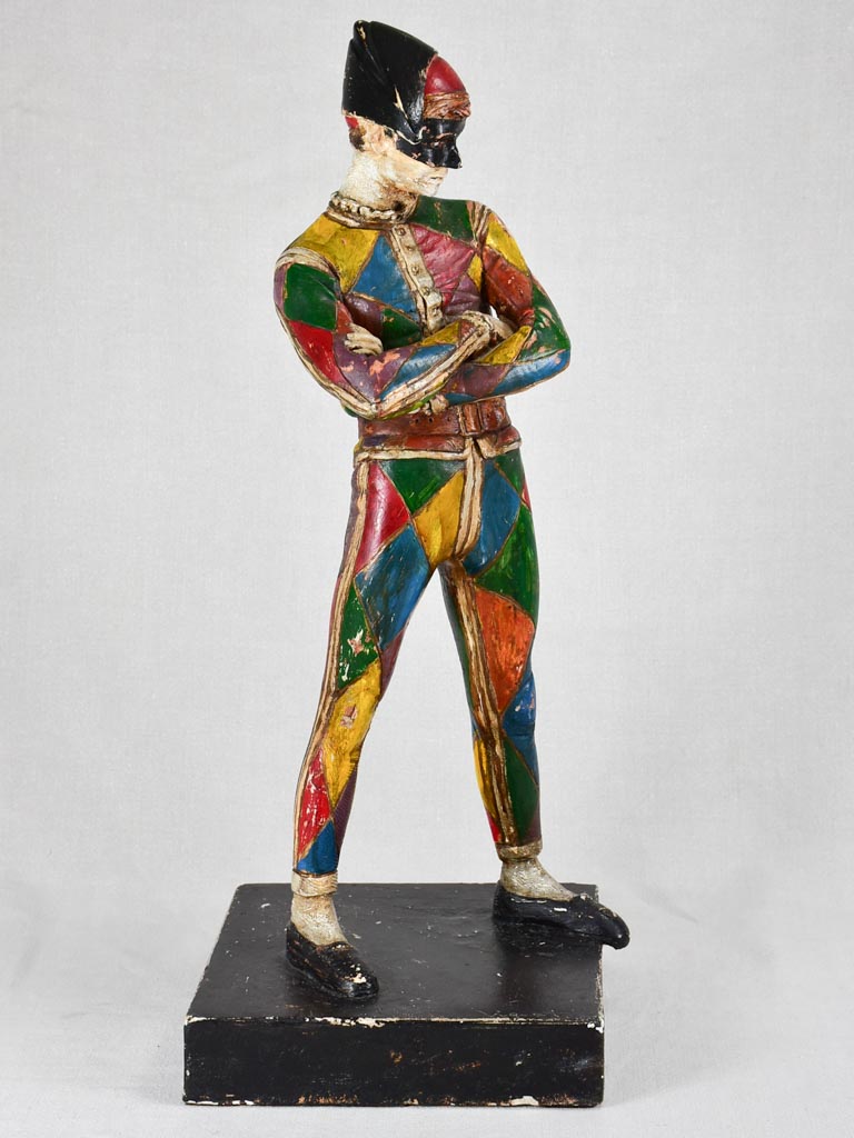 Colorful vintage Harlequin statue - clay and plaster 28¼" – Chez Pluie