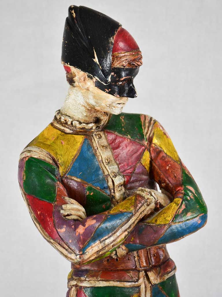Colorful vintage Harlequin statue - clay and plaster 28¼" – Chez Pluie