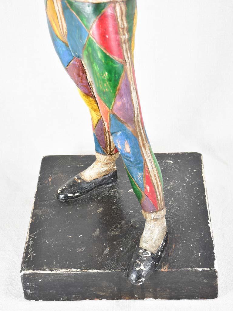 Colorful vintage Harlequin statue - clay and plaster 28¼" – Chez Pluie
