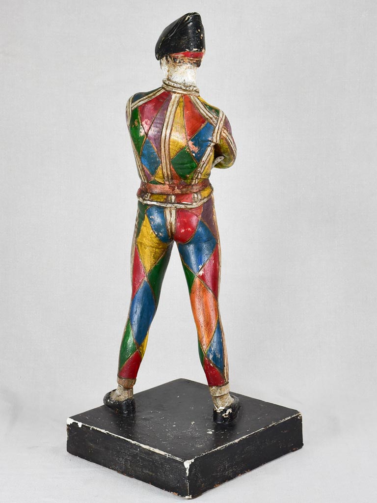 Colorful vintage Harlequin statue - clay and plaster 28¼" – Chez Pluie