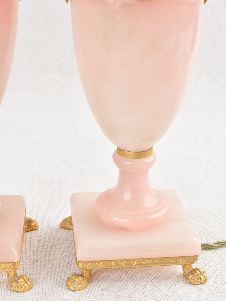 Pair of mid-century pink alabaster lamps 13" – Chez Pluie