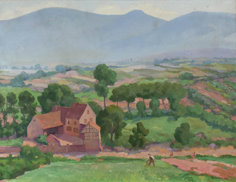 Large hilly landscape by Paul Ledoux (1884 - 1960) oil on canvas 1927 ...