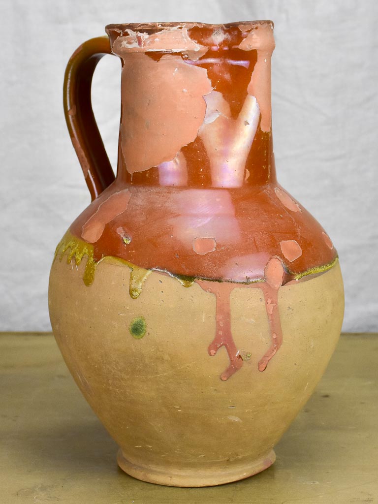 Rustic antique French clay water pitcher – Chez Pluie