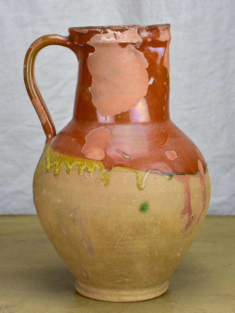 Rustic antique French clay water pitcher – Chez Pluie