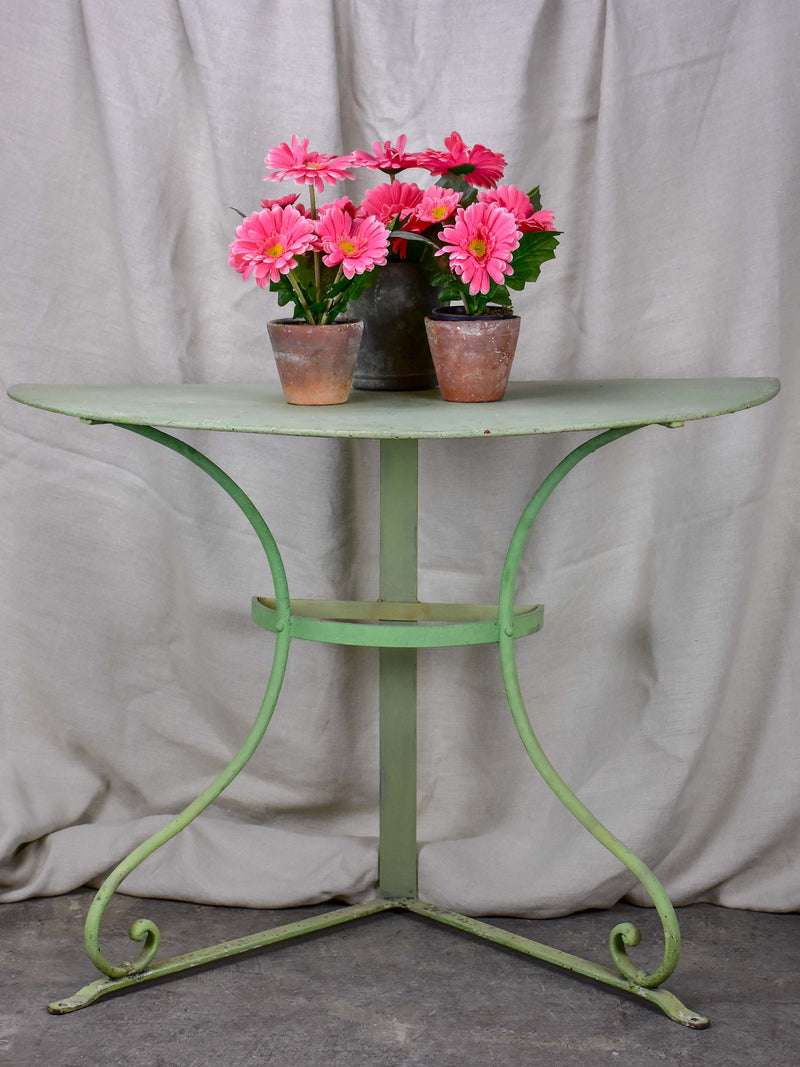 Pair of antique French half-moon garden tables – Chez Pluie