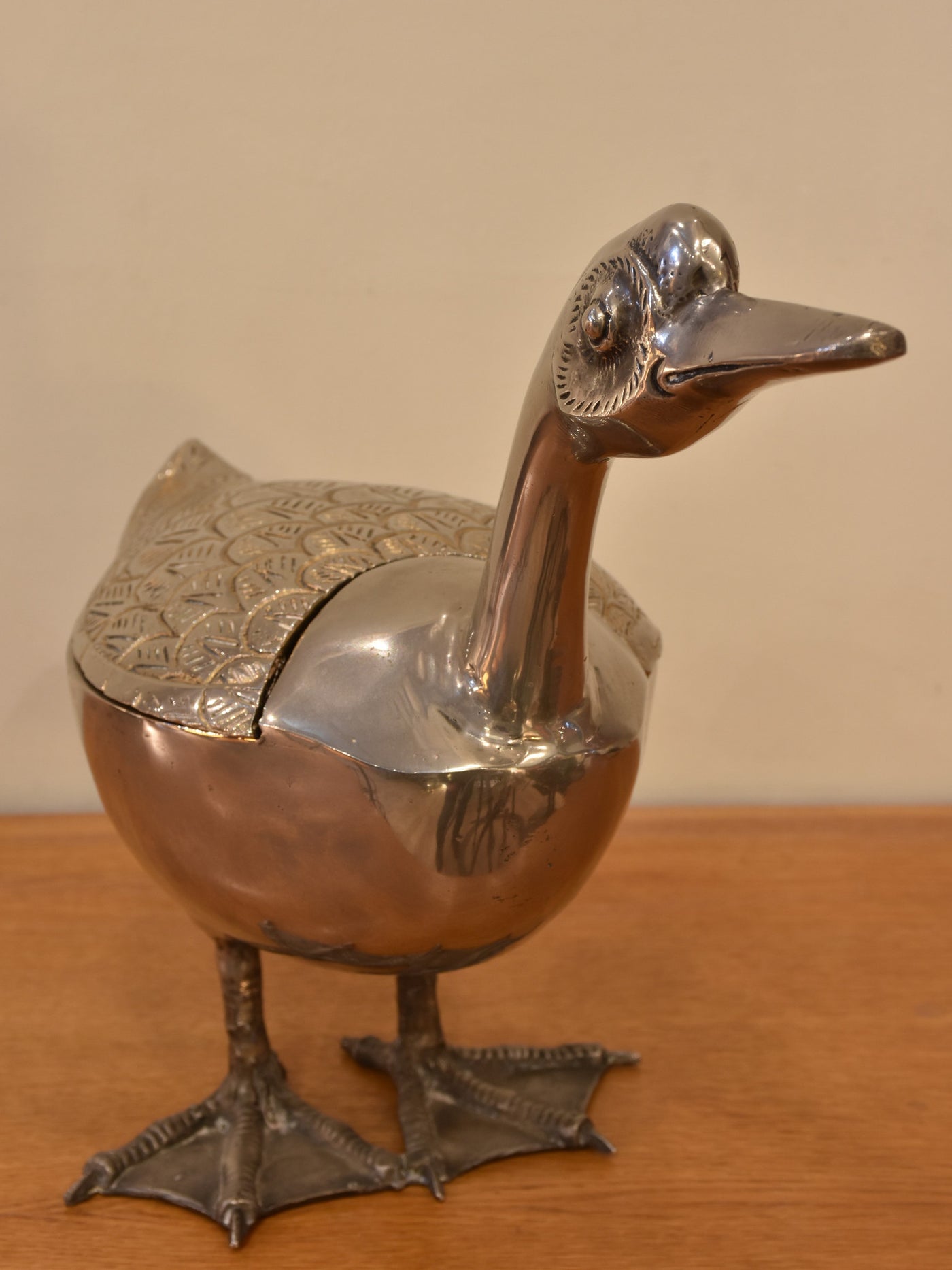 Large bronze duck container – 1970’s