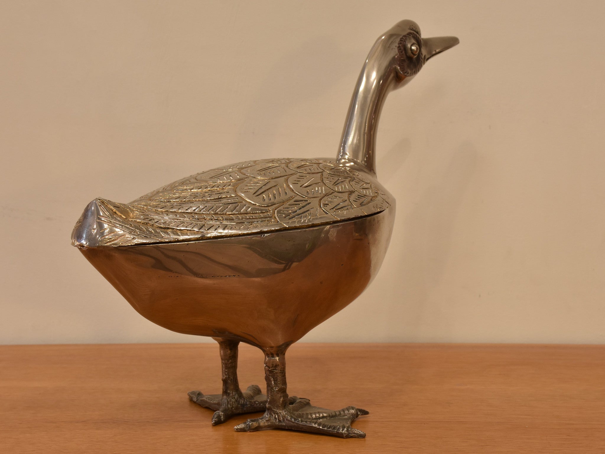 Large bronze duck container – 1970’s – Chez Pluie