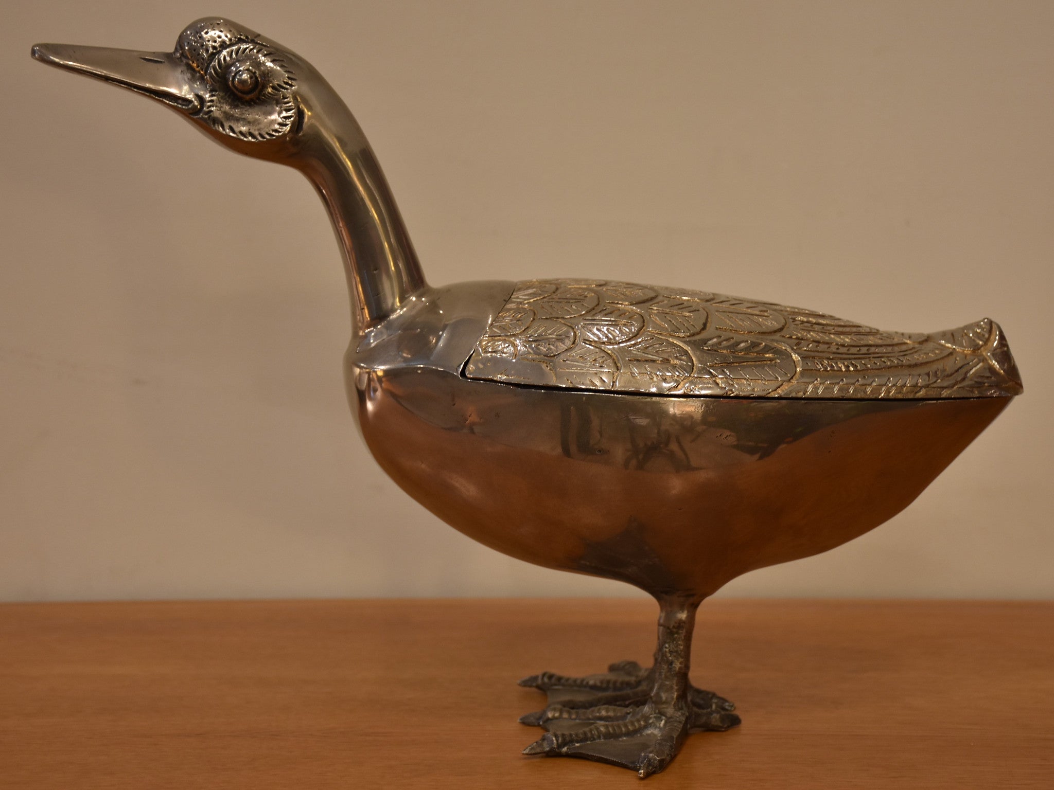 Large bronze duck container – 1970’s – Chez Pluie