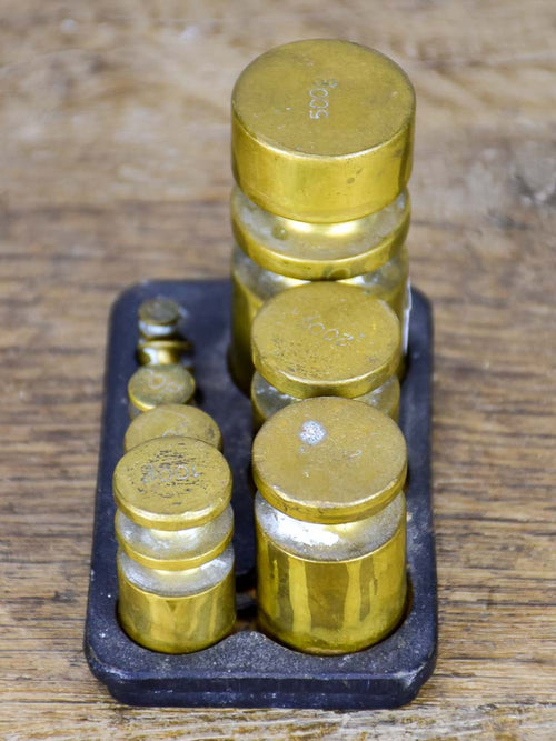 Set of antique French weights for scales