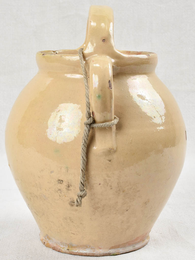 Pale yellow lidded water pitcher, 19th century 11½" – Chez Pluie
