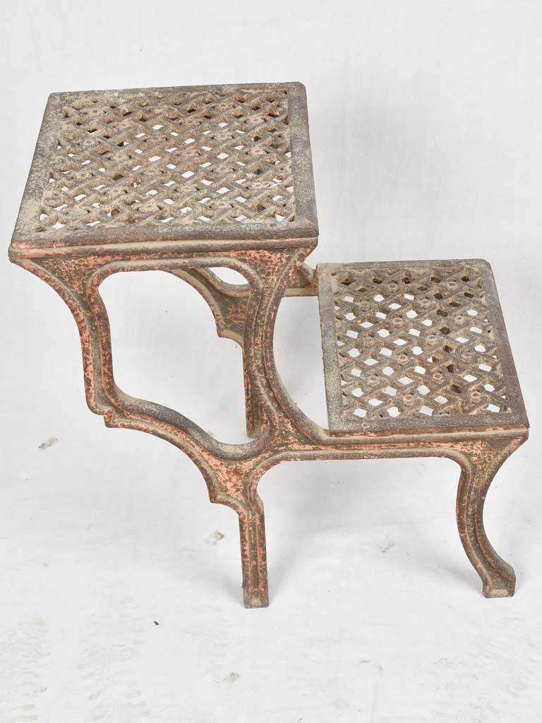 19th century cast iron Italian industrial step with red patina 24 ...