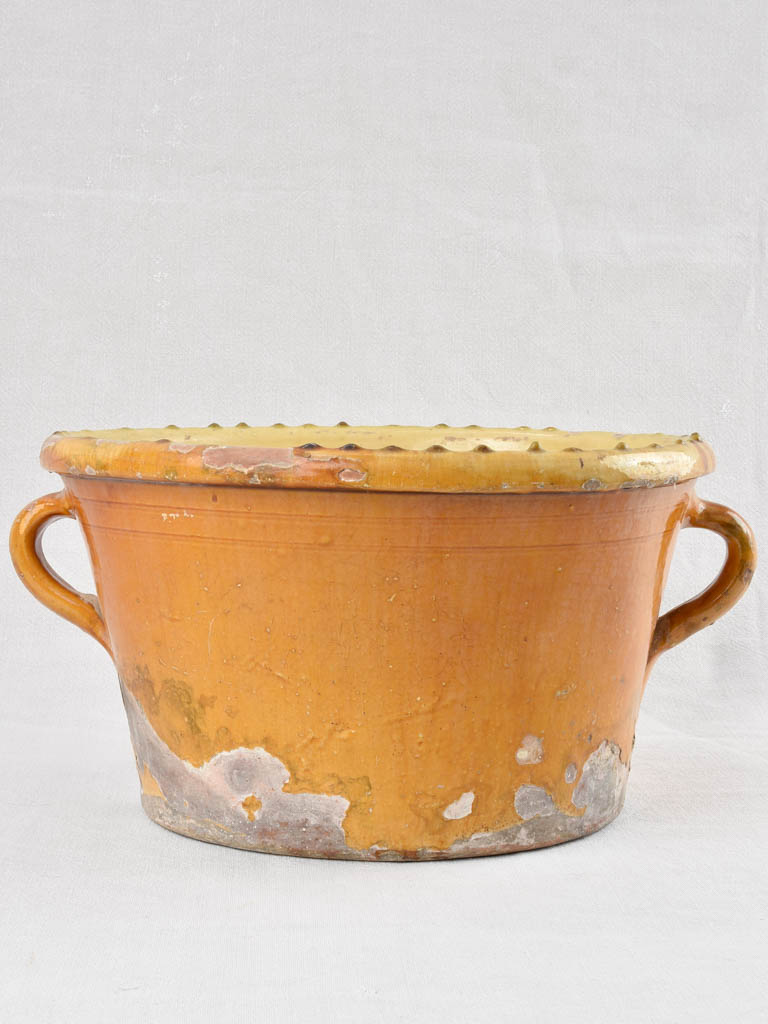 Large antique French cooking pot with yellow glaze 17" – Chez Pluie