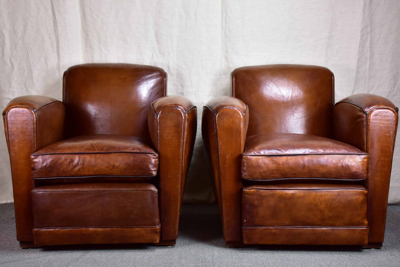 Pair of Art Deco square-backed club chairs – Chez Pluie