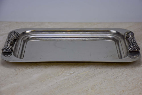 Silver vintage French tray with knot handles