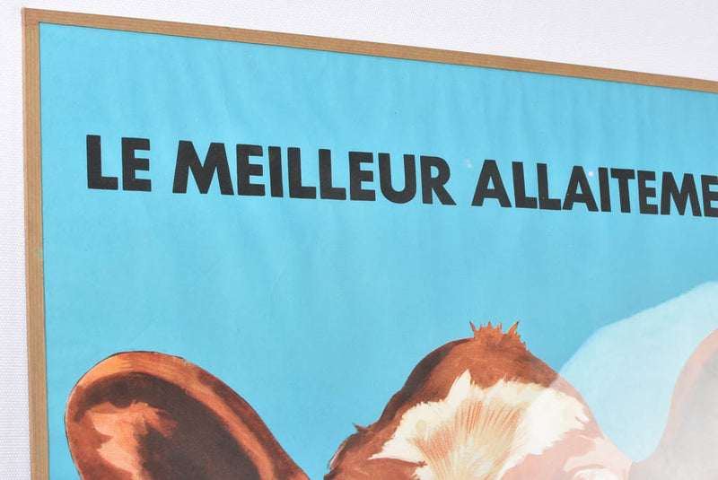 Vintage powdered milk advertising poster w/ cow - Emm. Gaillard 36¼" x ...