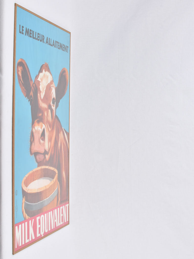 Vintage powdered milk advertising poster w/ cow - Emm. Gaillard 36¼" x ...