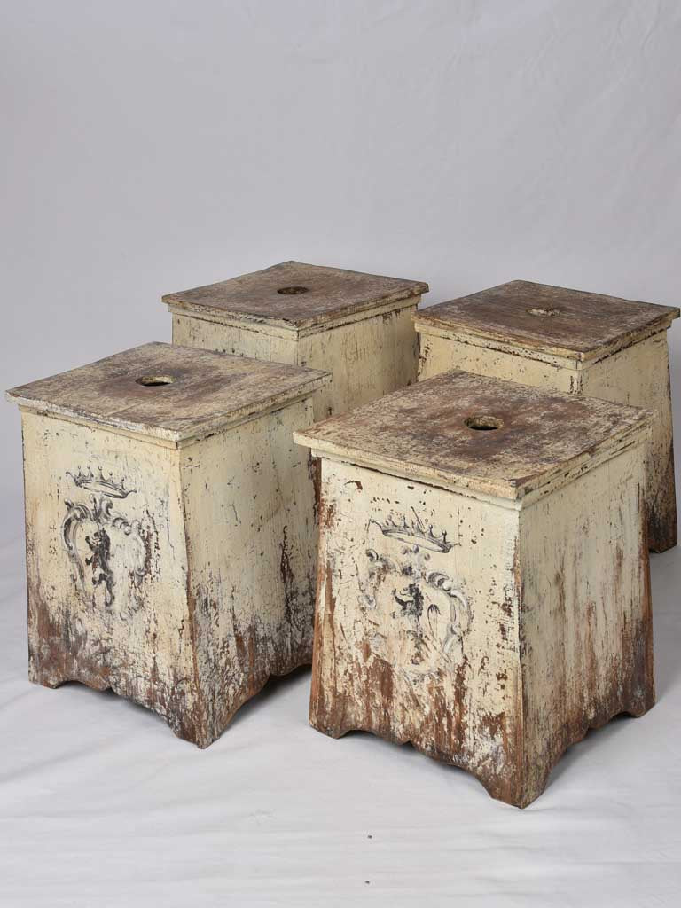 4 antique Italian stools - hand painted 18½" – Chez Pluie