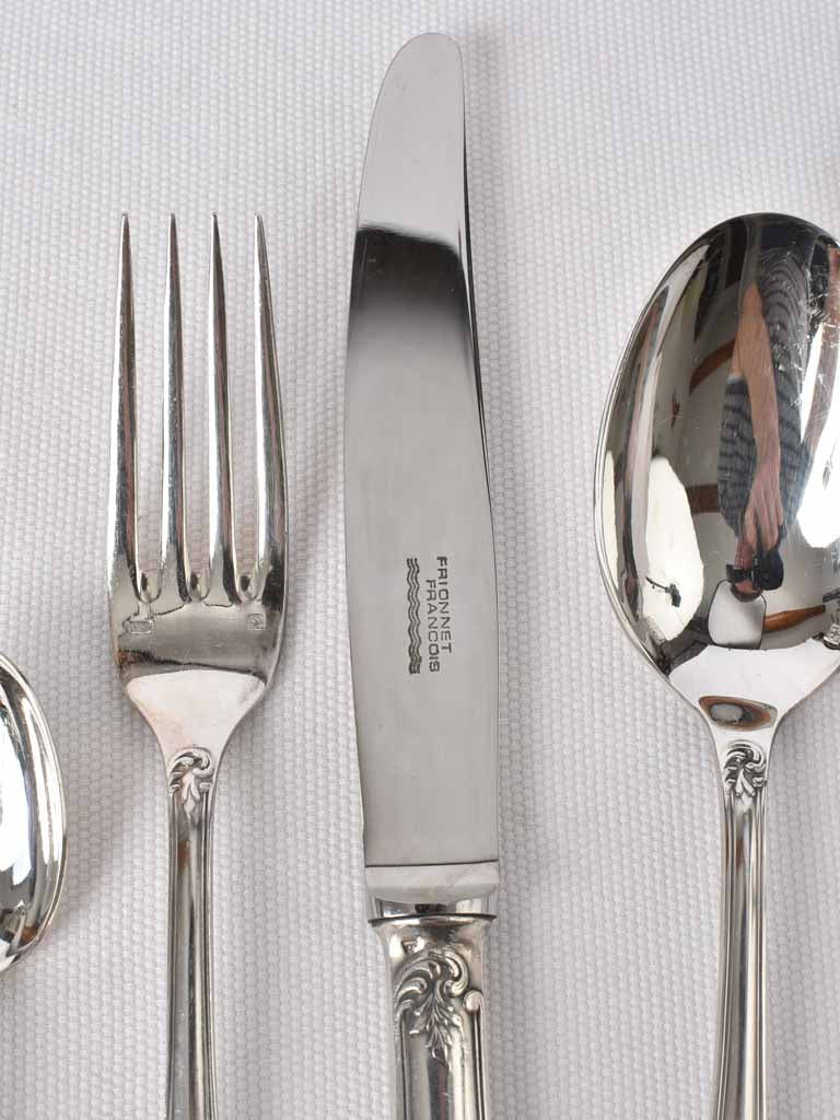 Silver plate flatware set for 12 place settings - Orfèvrerie Frionnet ...