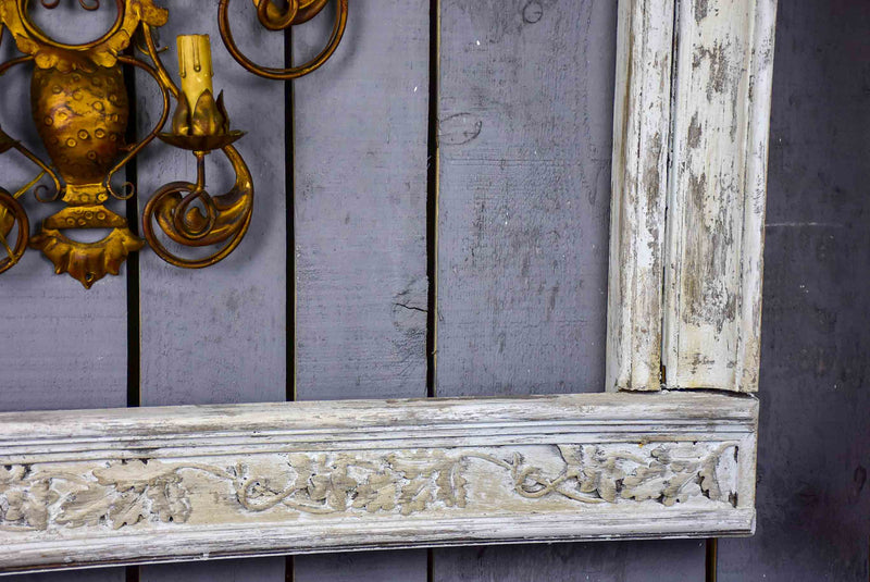 Very large antique French frame with white patina – Chez Pluie