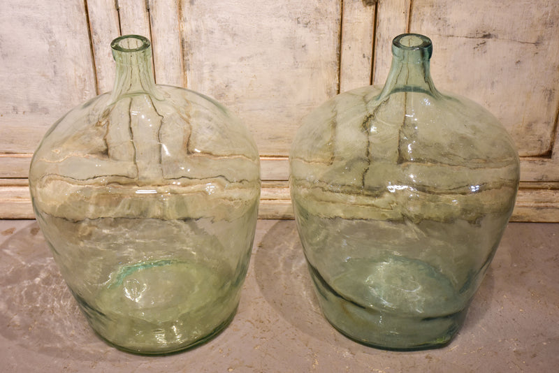 Pair of antique demijohn bottles – Chez Pluie
