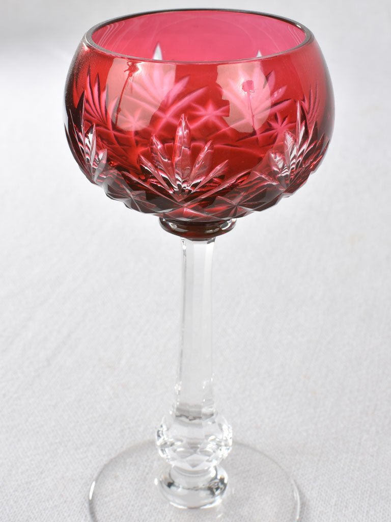 Red crystal glasses, vintage (2) – Chez Pluie