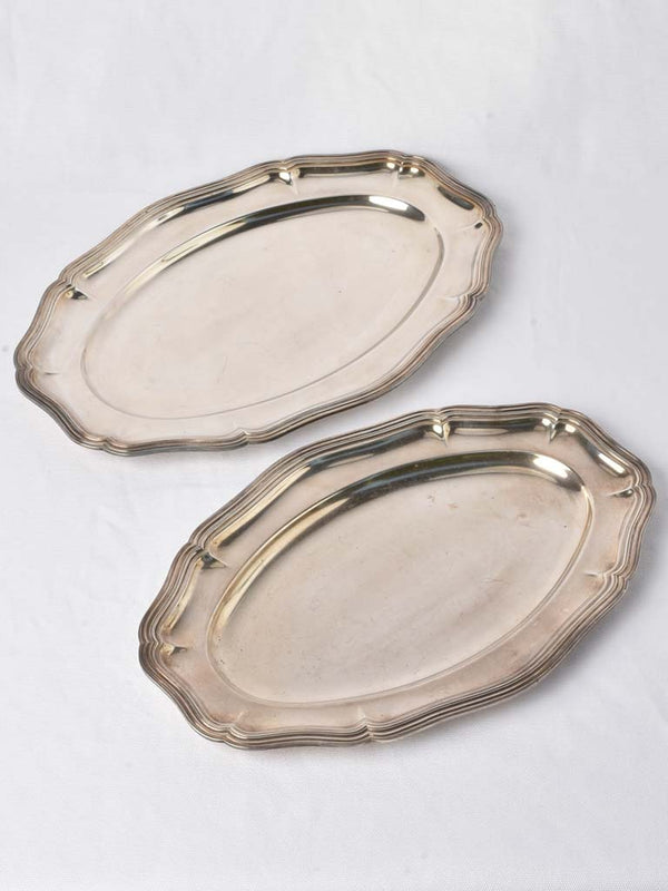 2 antique French serving platters - silver plate 17¾"