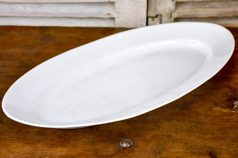 Large antique oval fish platter, white porcelain – Chez Pluie