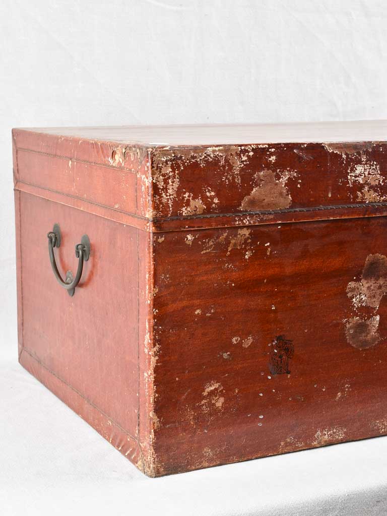 Antique red lacquered paint chest - 32" – Chez Pluie
