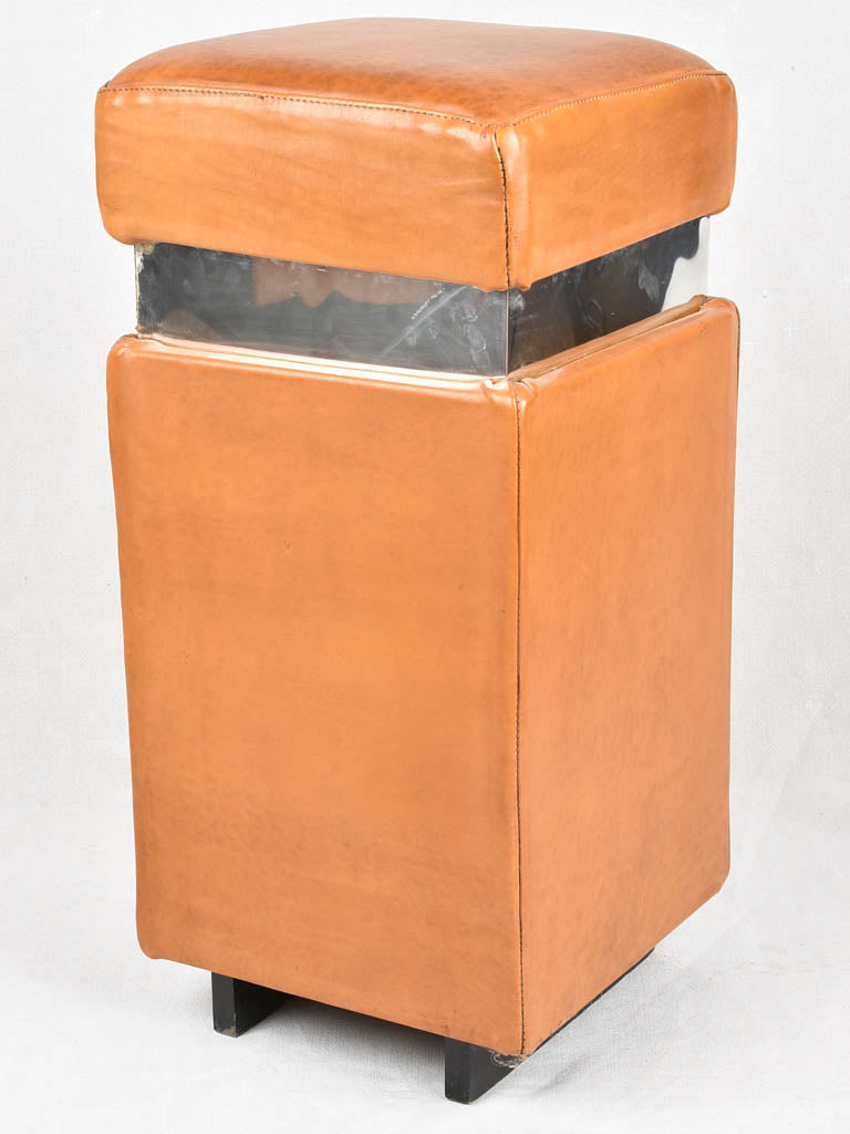 Vintage bar counter with 2 leather stools - 47¼" – Chez Pluie