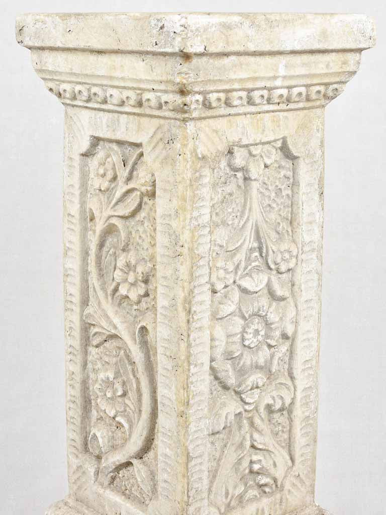 Vintage Square pedestal column - Flowers 26¾" – Chez Pluie