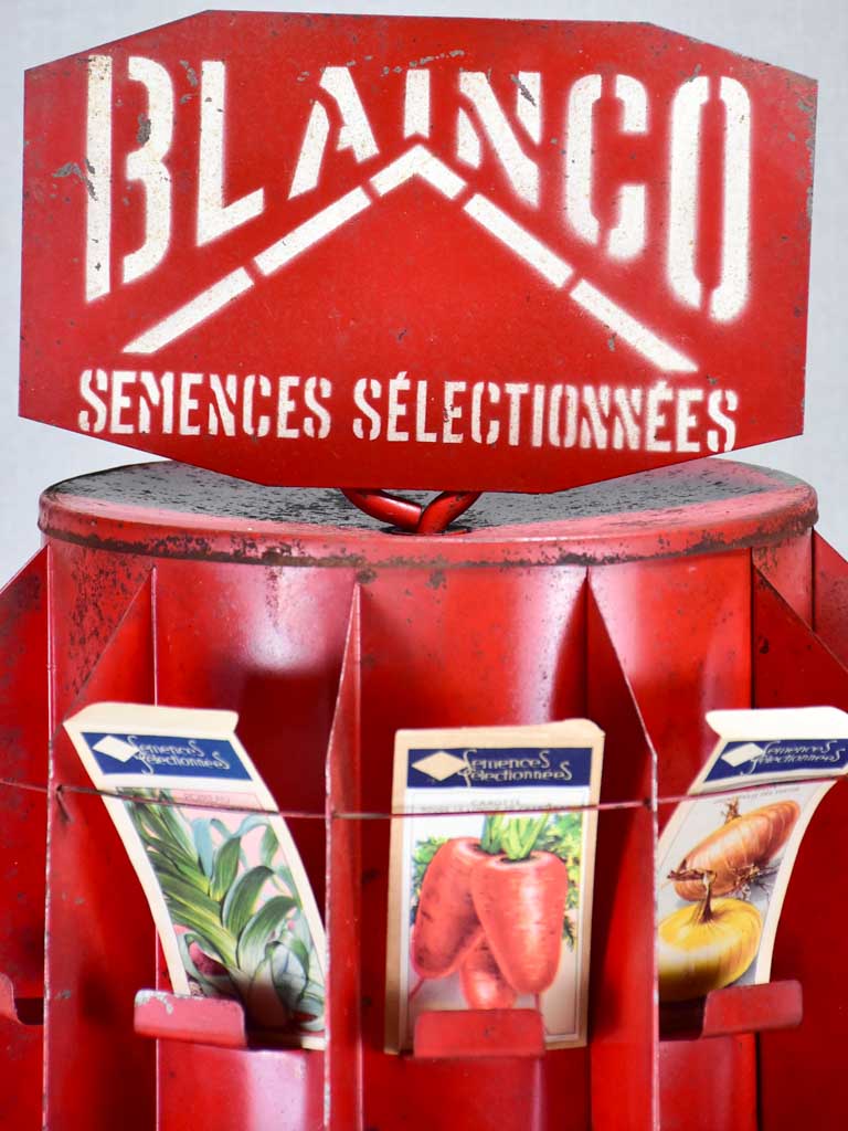 Antique French seed display stand with red patina – Chez Pluie