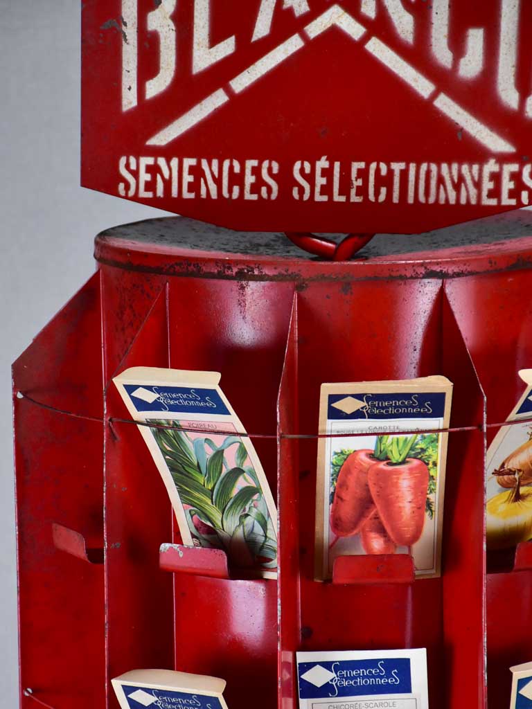 Antique French seed display stand with red patina – Chez Pluie
