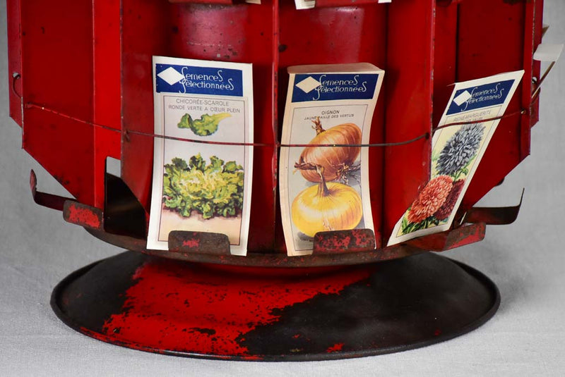 Antique French seed display stand with red patina – Chez Pluie