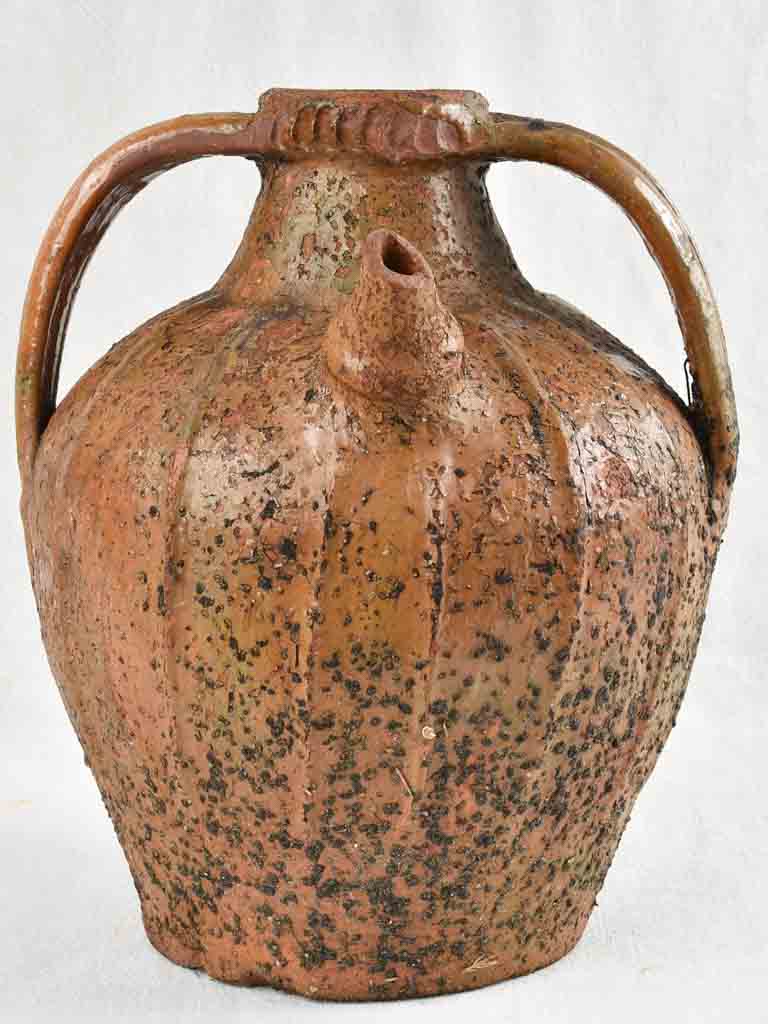 Antique French walnut oil pitcher from the Auvergne - terracotta - 15 ...