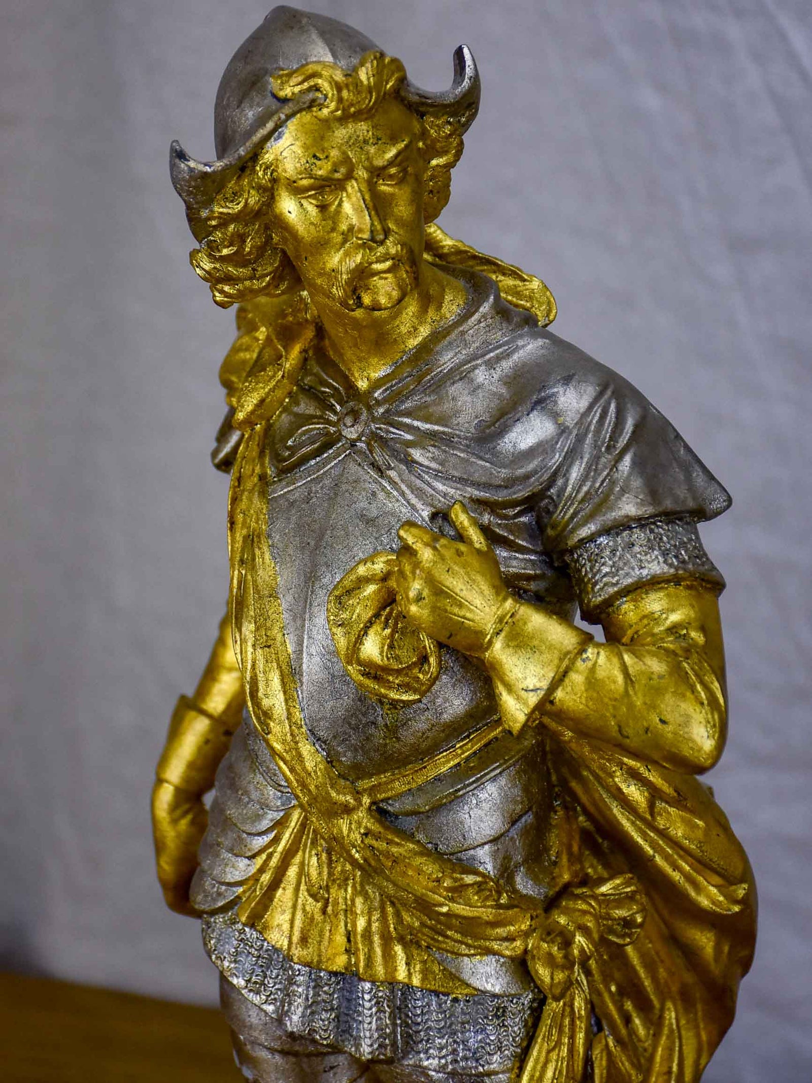Pair of late 19th Century silver and gold statues
