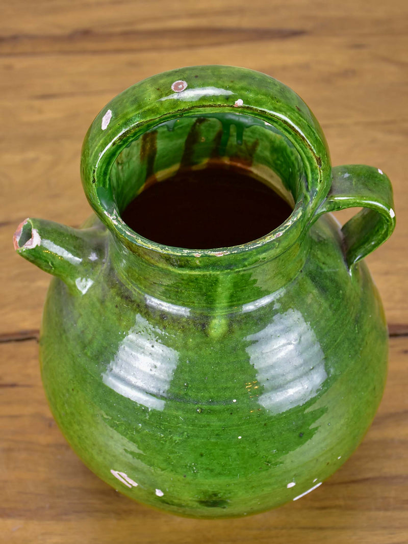 Early 20th Century French water jug with green glaze – Chez Pluie