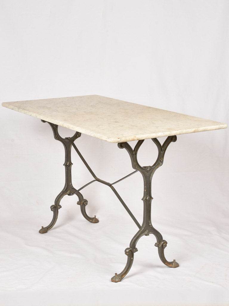 Rectangular French bistro table w/ marble top 25¼" x 47¼" – Chez Pluie
