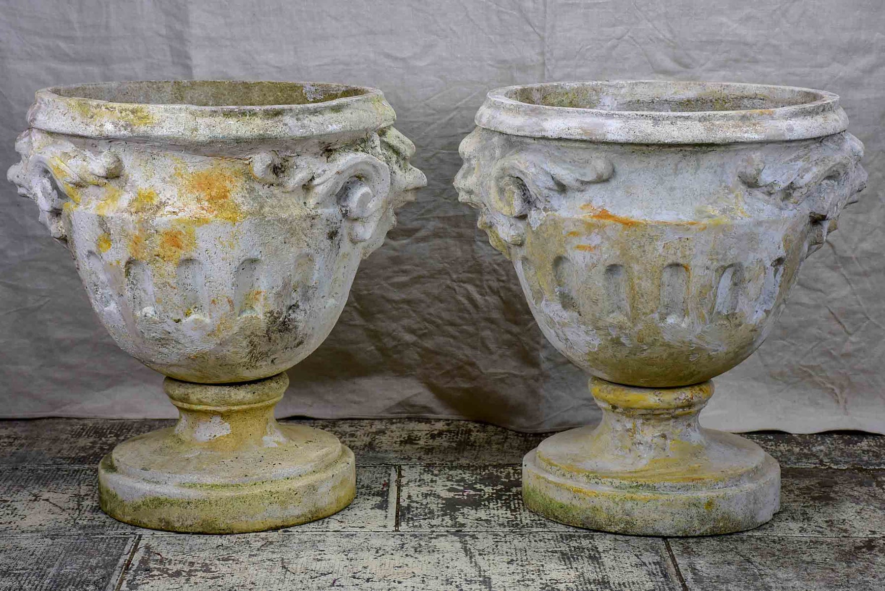 Pair of very large antique French garden urns