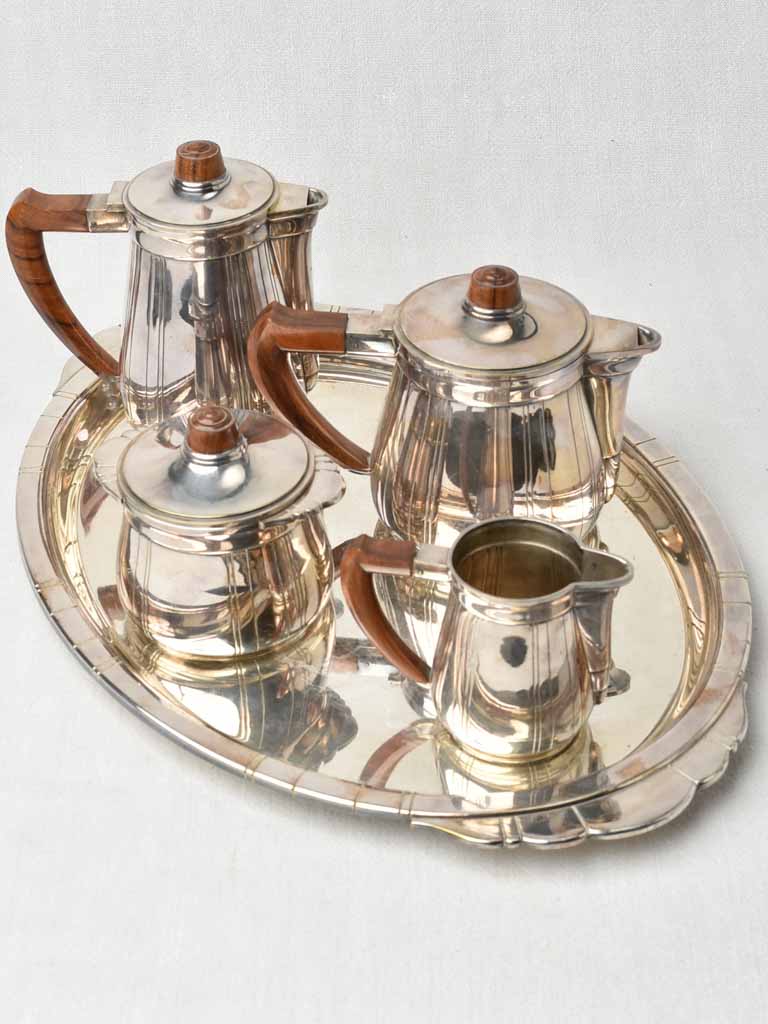 Silverplate Art Deco tea and coffee service w/ platter – Chez Pluie
