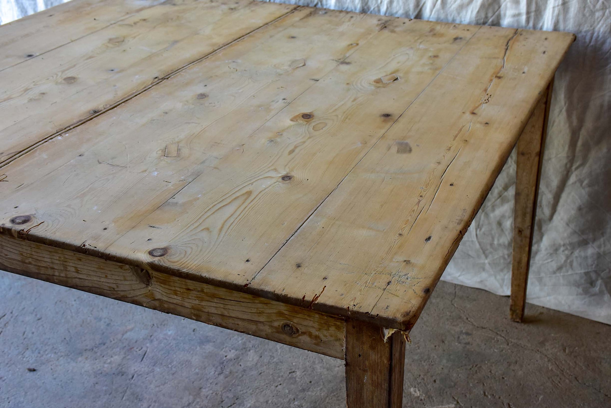 Large rustic farmhouse garden table - square